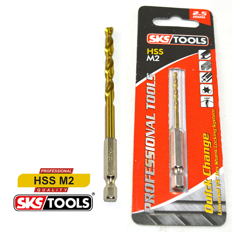 Τρυπάνι HSS M2 σε μύτη ¼ 2,5mm SKS TOOLS. - toolsmania.gr
